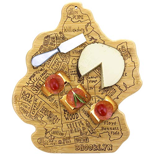 Totally Bamboo Brooklyn City Life Bamboo Serving and Cutting Board, 13-1/2" x 11-3/4"