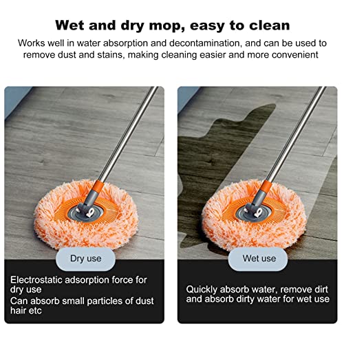 Mops for Floor Cleaning, 360 Degree Rotatable Adjustable Cleaning Mop, Extendable Wall Cleaner Mop,with Reusable Washable Mop Head, Wall Cleaning Mop for Wall Ceiling Floor