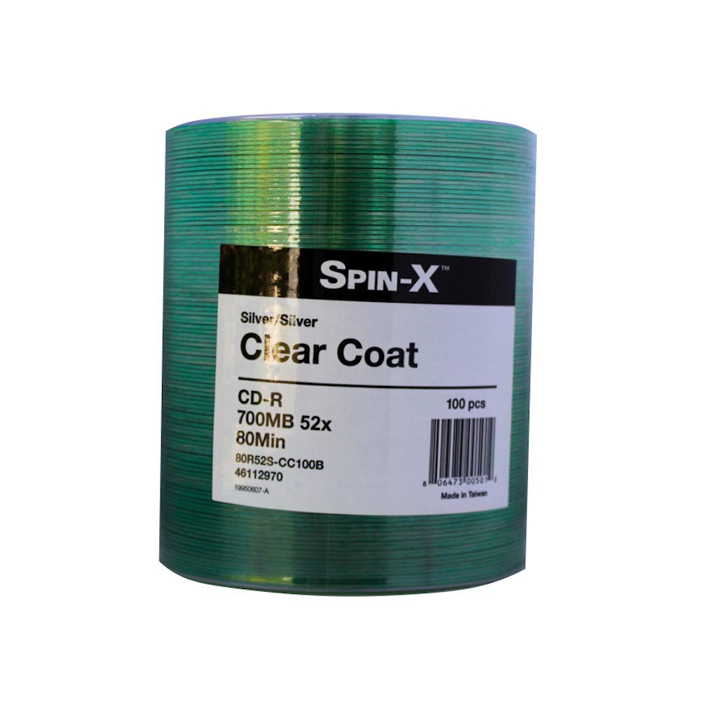 Spin-X 100 52x CD-R 80min 700MB Clear Coat Top