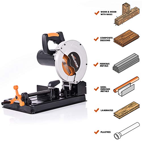 Evolution Power Tools RAGE4 7-1/4-Inch TCT Multipurpose Cutting Chop Saw