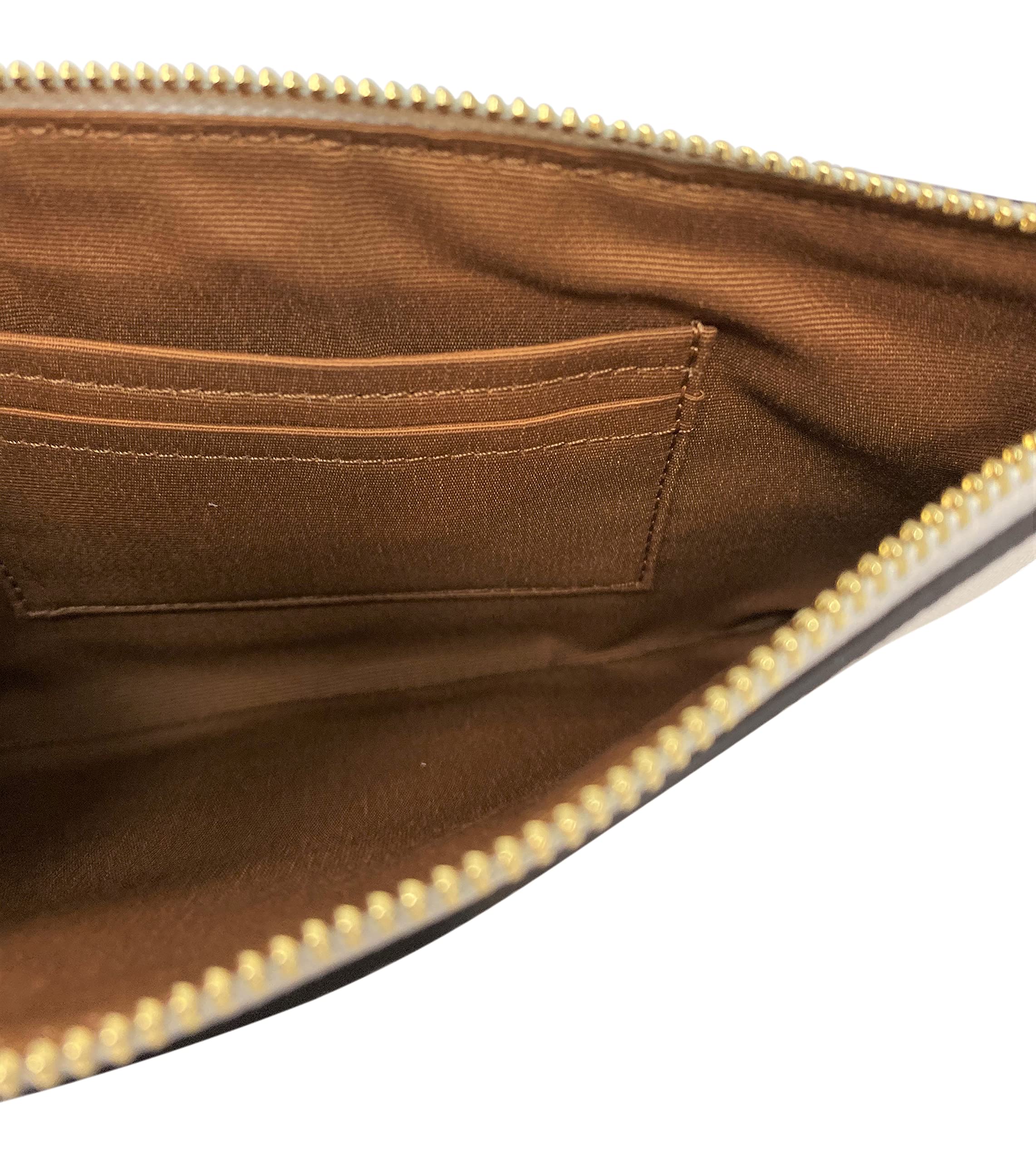 Coach Crossgrain Leather Large Wristlet Style No. 3888 Chalk
