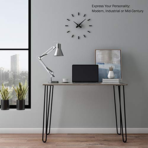 Lavish Home Computer Home Office-Small Desk With Hairpin Legs for Modern, Industrial-Style Decor, (L) 39.25β x (W) 19.5β x (H) 27β, Gray