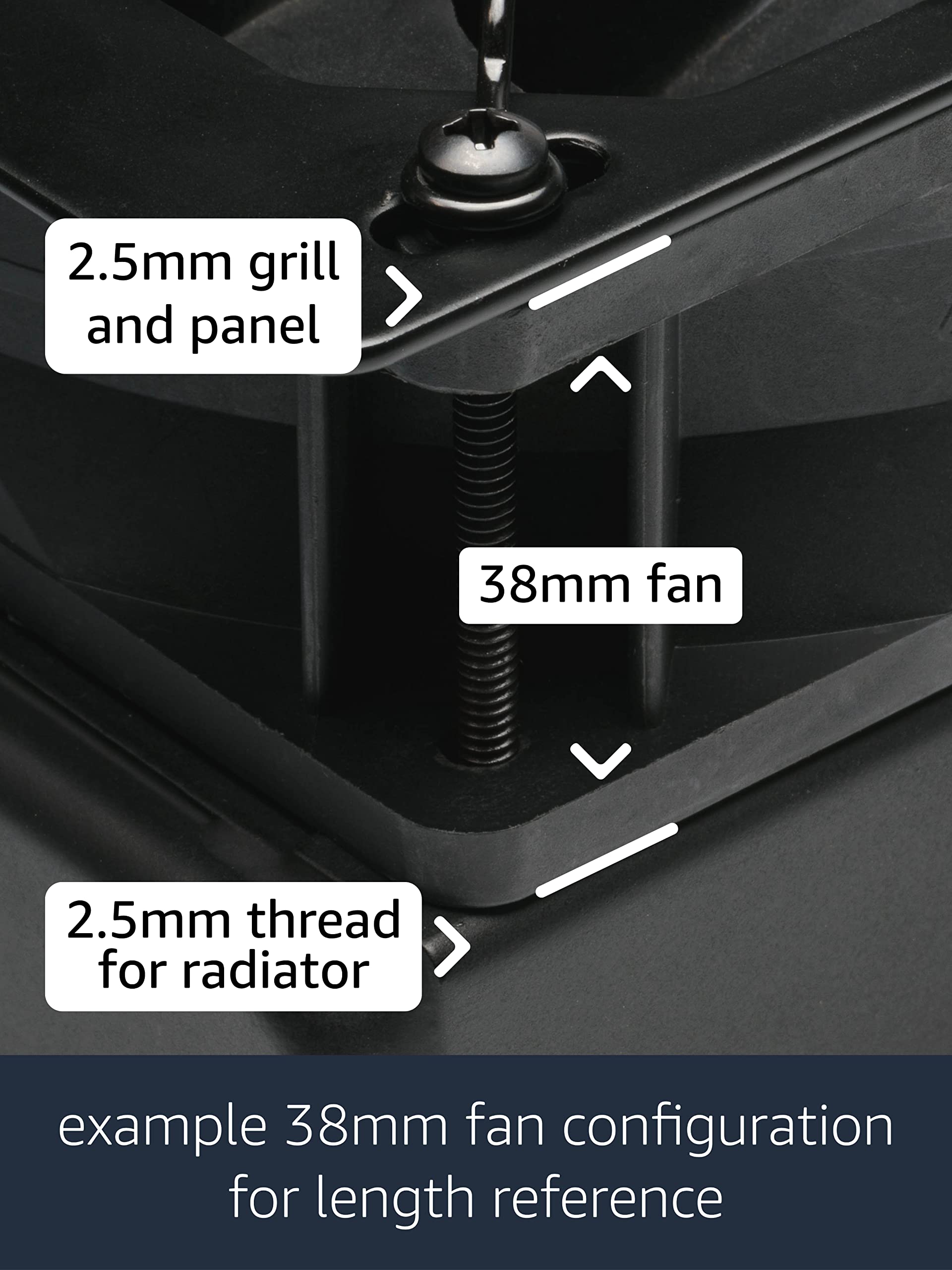 CRJ 6-32 UNC Extra Long 1-3/4" (43mm) Computer Radiator Fan Screws Set for 30mm and 38mm Fans - 20 Screws and 20 Washers