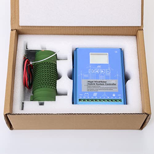 FLTXNY POWER 1600W Wind Solar Hybrid Charge Controller with Dump Load for max 1000W Wind Turbine Generator 600W Solar Panel 12V 24V Battery Auto MPPT Charge Boost Charging Regulator Off Grid System