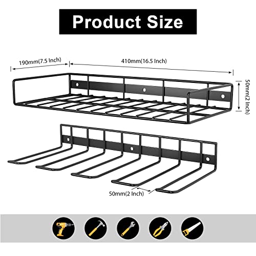 Jeasor Heavy Duty Floating Power Tool Organizers, Metal Holder Wall Mount Storage Rack for Tools, Utility and Sturdy Drill Rack, Multifunctional Garage Tool Rack(4 Pack)