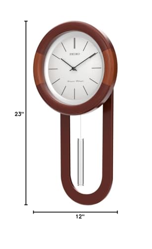 Seiko Circular & Sleek Wall Clock with Pendulum and Dual Chimes