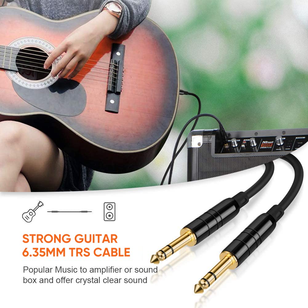 CableCreation 15 Feet 6.35mm 1/4" TRS to 6.35mm 1/4" TRS Balanced Stereo Audio Cable, Male to Male, 4.5 Meters/Black