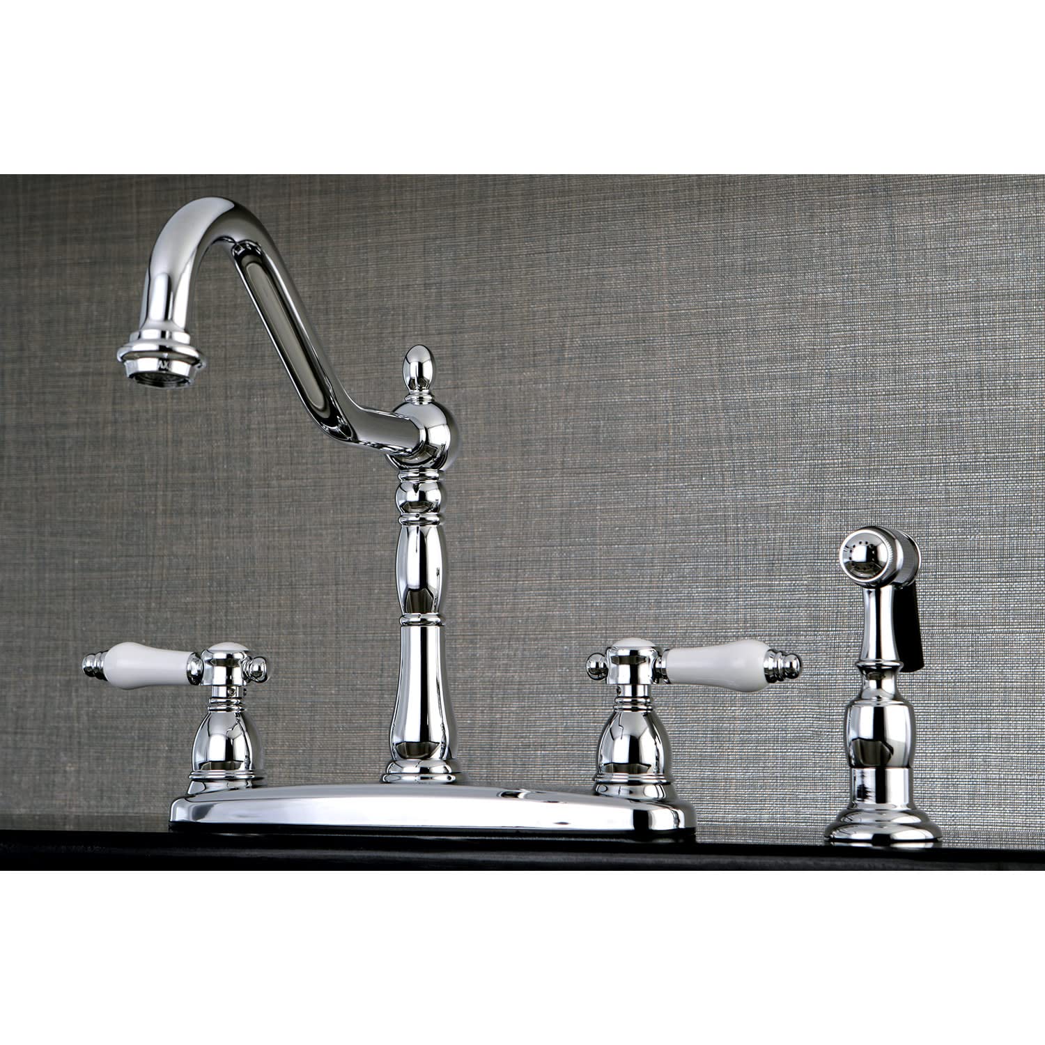 Kingston Brass KB1755BPLBS Bel Air 8 inch Centerset Kitchen Faucet with Brass Sprayer, 8-5/8 inch In Spout Reach, Oil Rubbed Bronze