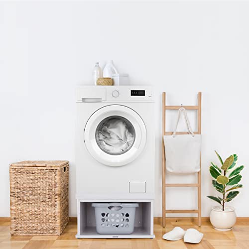 Ivation | Wooden Laundry Pedestal for Washer & Dryer, Made to Fit All Machines - Whirlpool, LG, GE, Samsung, and More, Made of Durable Solid Wood Material, 33.86β x 29.92β