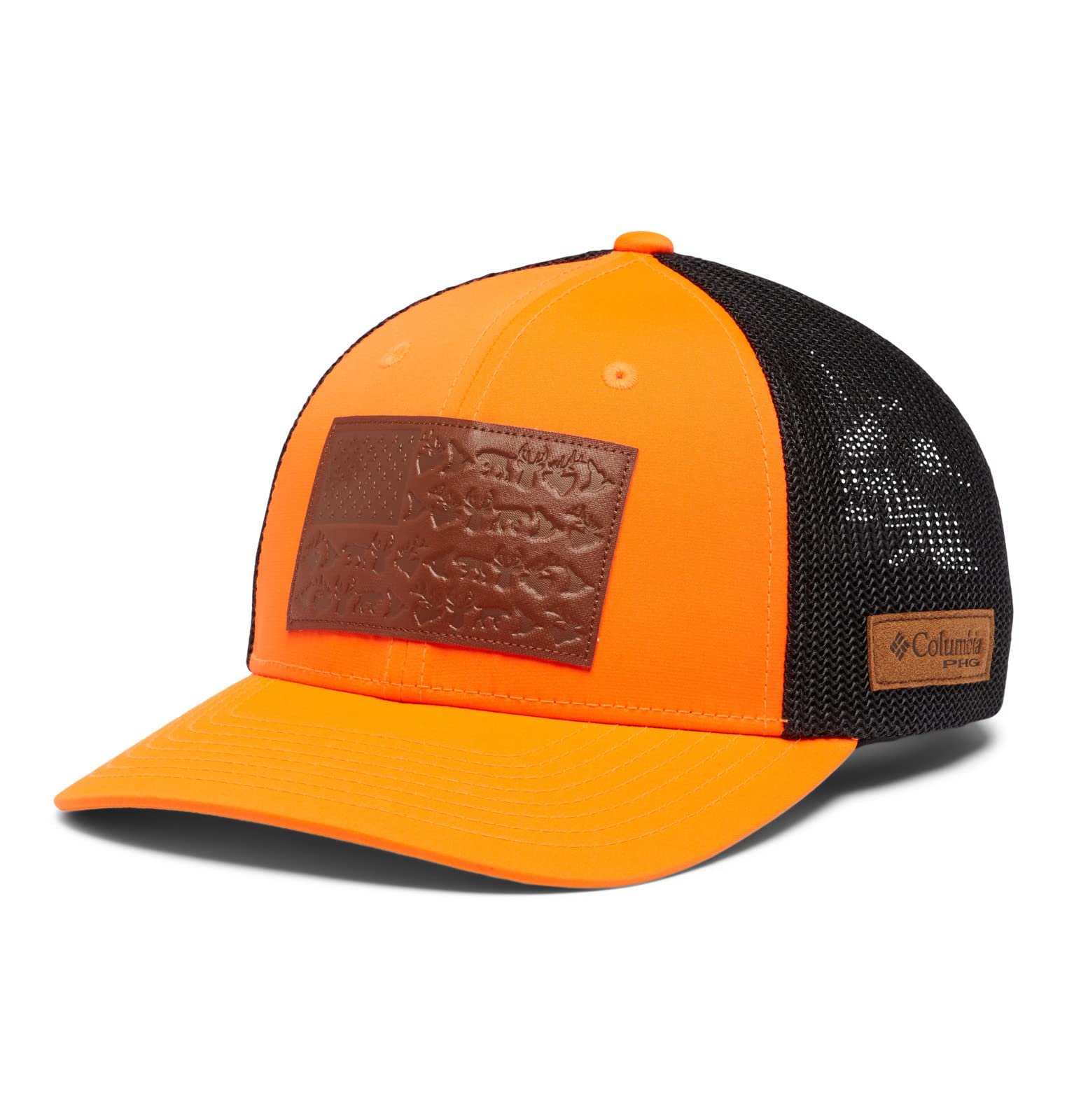 Columbia Unisex PHG Roughtail Game Flag Ball Cap - Mid, Blaze/Black, Large/X-Large