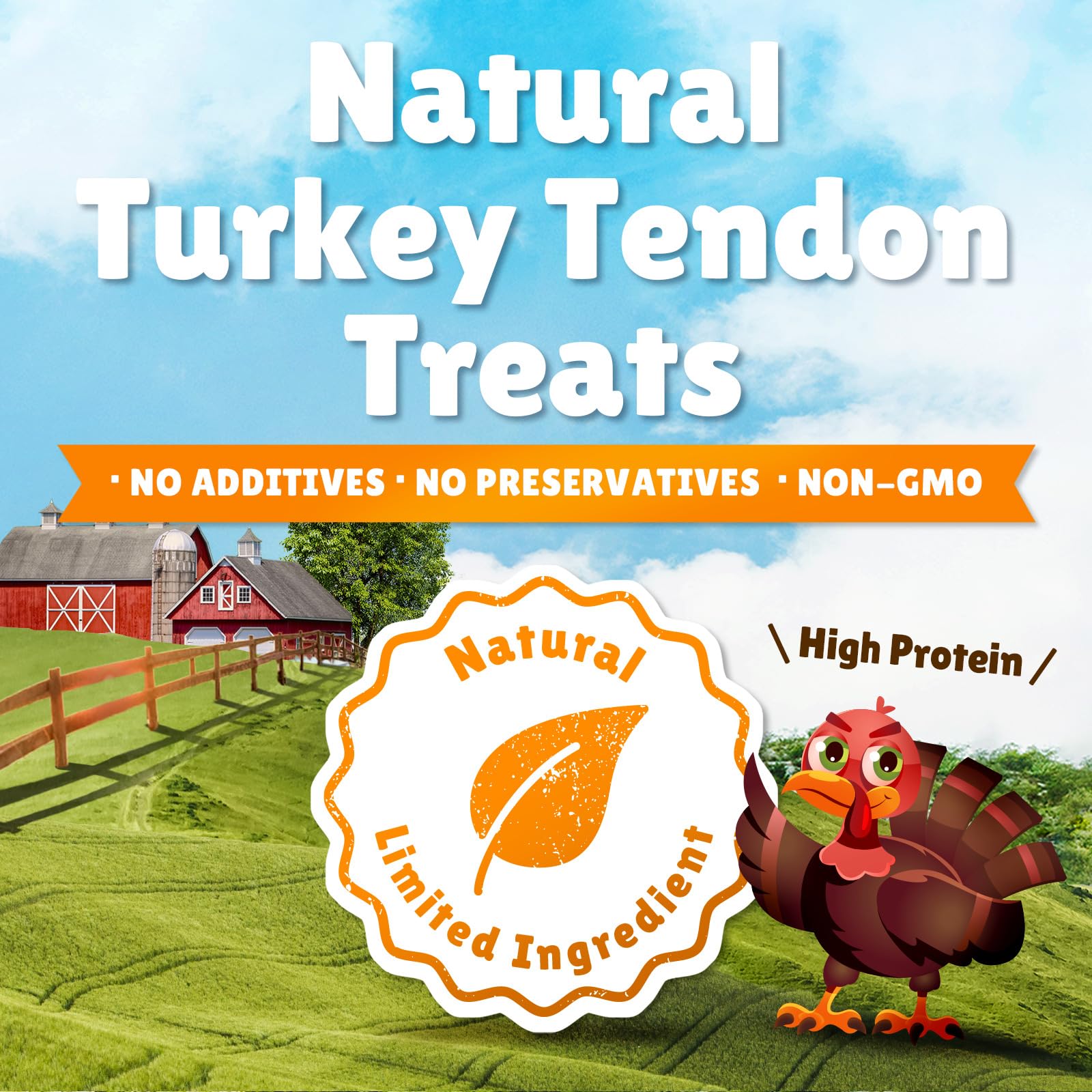 Gootoe Turkey Tendon Dog Treats β 100% USA-Sourced, Natural Snack, Premium Training Chews, Hypoallergenic, Reseal Value Bags, Size for Medium Dogs, Bone (Medium) 3 Unit/Pack