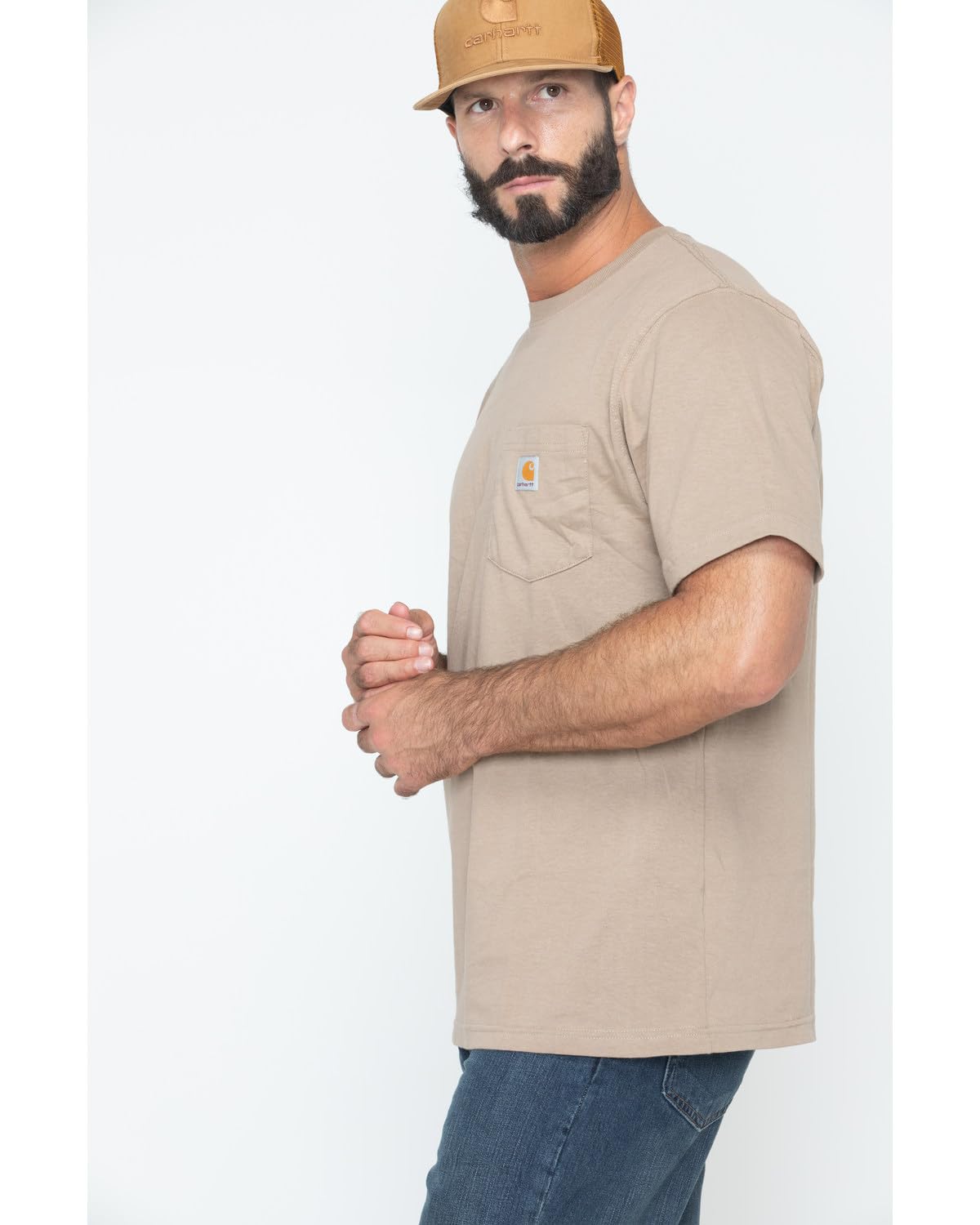 CarharttmensLoose Fit Heavyweight Short-Sleeve Pocket T-ShirtDesert5X-Large