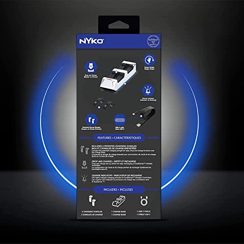 Nyko Dualsense Charging Station for Playstation 5 - Drop and Charge Base for 2 PS5 Controllers w/LED Indicators and Extra USB Port - Playstation 5 DualSense Controller Charge Stand - PS5 Accessories