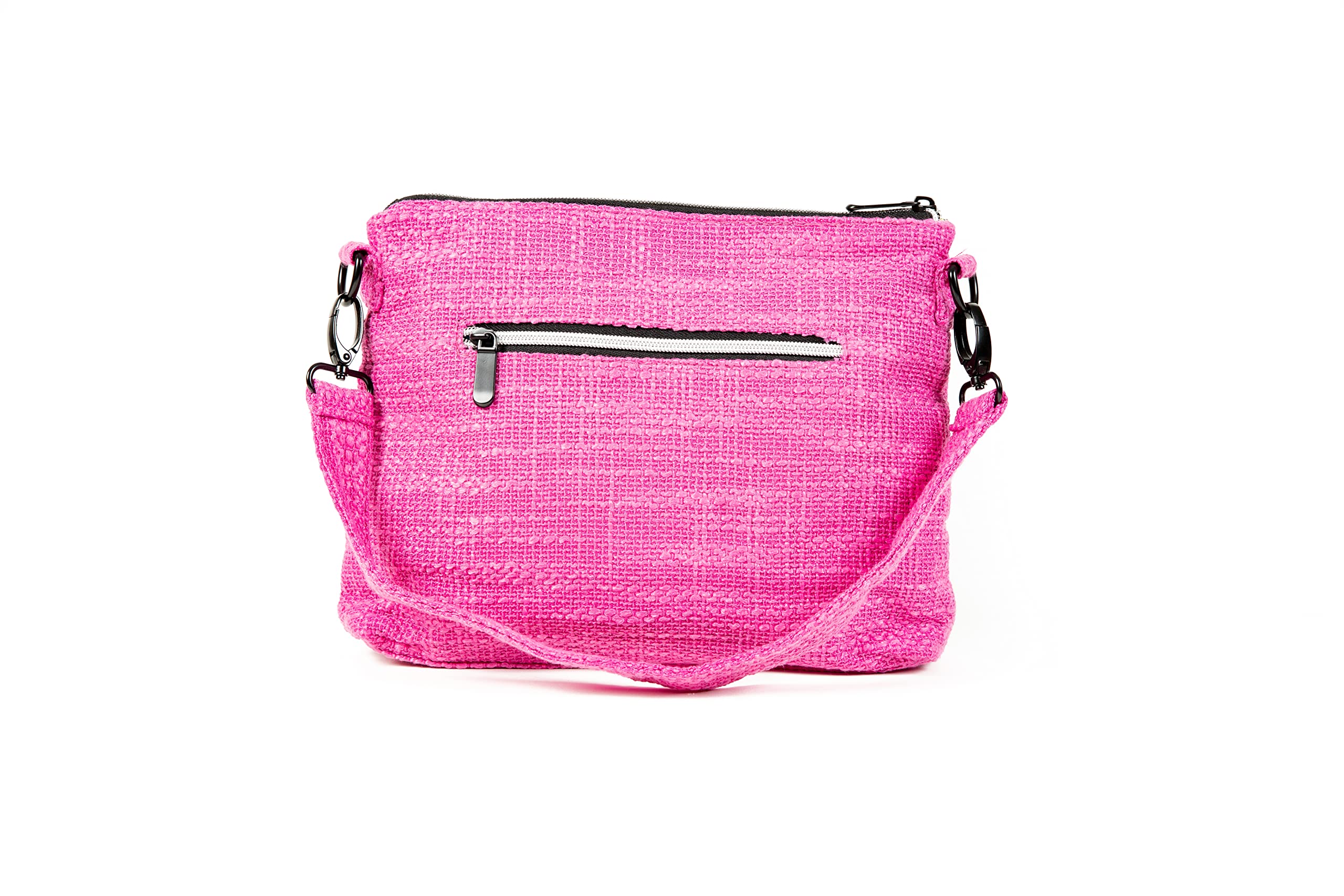 DIME BAGS - Day Tripper - Hemp Shoulder Bag, Crossbody and Clutch Purse, Custom Interior Lining by Ellie Paisley (Black)