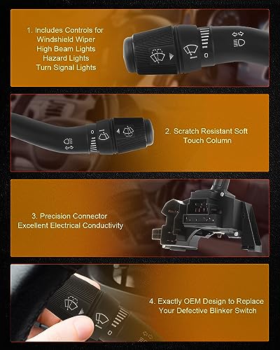 cciyu Multifunction Combination Switch Turn Signal Switch Replacement fits for FORD F-150 04-99 for FORD F-250 1999 for FORD F-250 SUPER DUTY 2001