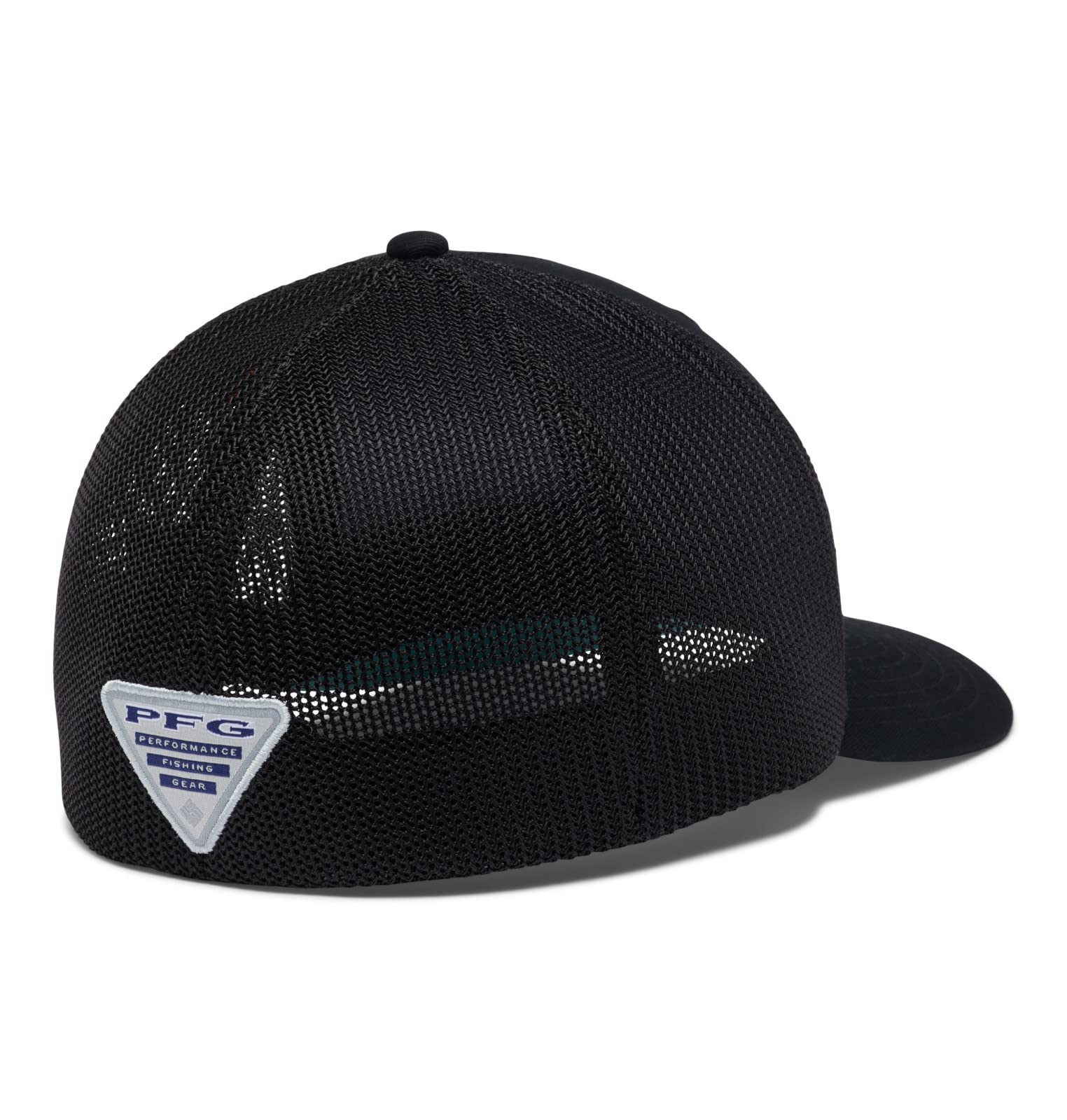 Columbia Unisex PFG Logo Mesh Ball Cap - Mid, Black/Gulf Stream, Small/Medium