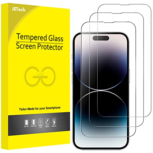 JETech Full Coverage Screen Protector for iPhone 14 Pro Max 6.7-Inch (NOT FOR iPhone 14 Pro 6.1-Inch), 9H Tempered Glass Film Case-Friendly, HD Clear, 3-Pack