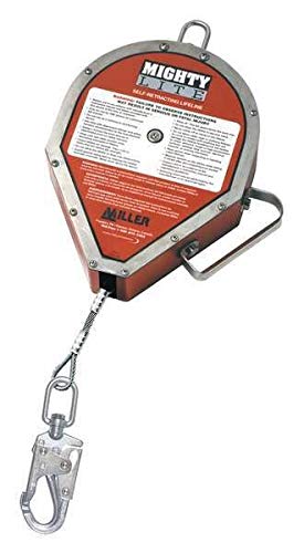 Self Retracting Lifeline, 100 ft, 310 lb. Weight Capacity, Red