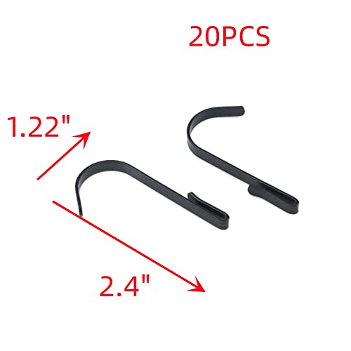 HNGSON Black S-Shaped Hanger Hooks Stainless Steel Clip-on Hook Hanging Hooks Pack of 20