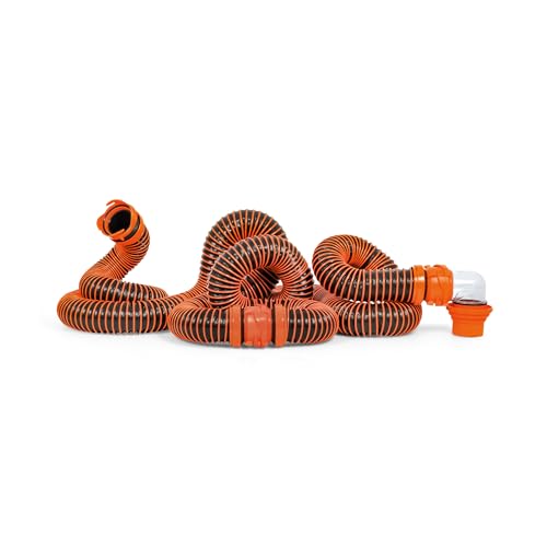 ﻿Camco RhinoEXTREME 20-Foot Camper / RV Sewer Hose Kit - Premium Sewer Kit - Pre-Assembled & Ready-to-Use - Includes 4-in 1 Dump Station Adapter & Storage Caps - Crush & Abrasion Resistant (21012)