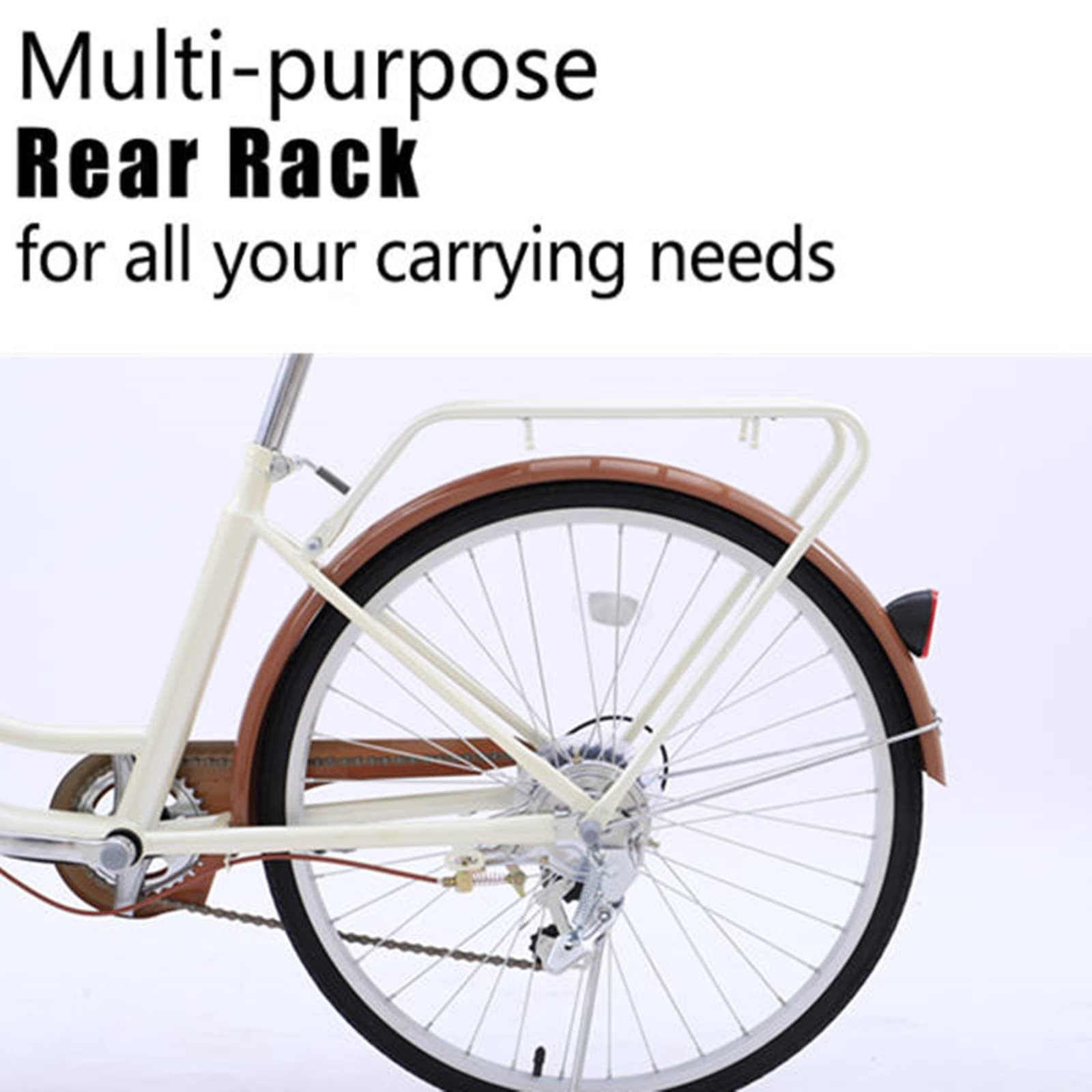 Dinling 24/26 inch Women Bikes 7-Speed Shifters Beach Cruiser Bike - with Comfortable Seats and Baskets & Back Seats (26 inch)