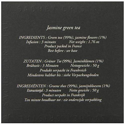 Dammann Freres Sachets, Vert Au Jasmin Tea Bags, Premium Gourmet French Jasmine Green Tea, 25 Count (Single Pack)