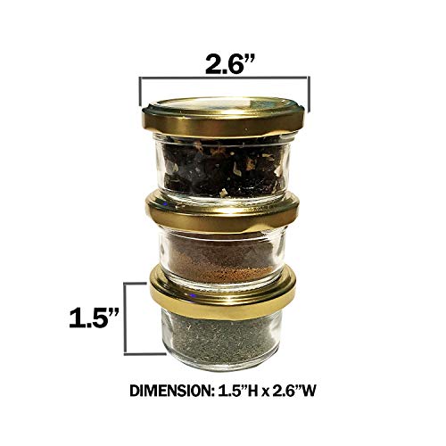 Caviar Line Small Mini Glass Jars With Tin Lids - 24 pack x 2 oz β All Purpose Empty Storage Jars
