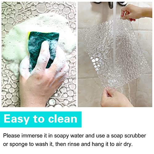 Coopay 2 Pack Kitchen Sink Mat Plastic Sink Protect Mat PVC Eco-friendly Kitchen Adjustable Stainless steel/Porcelain Dish Drying Pad Sink Protector for Bottom of Kitchen Sink, 12.6β x 10.5β (Clear)