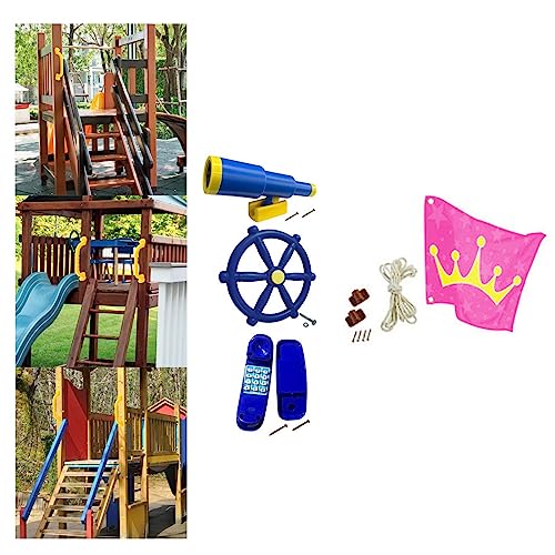 Menolana Playground Equipment Swing Playground Accessories Heavy Duty Steering Wheel Swingset Attachments for Backyard Tree House Swingset Kids, 4pcs