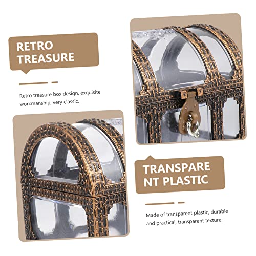 TOYANDONA 1pc Pirate Transparent Treasure Chest Pirate Toys Plastic Storage Box Mini Treasure Chest Pirate Treasure Box Pirate Candy Box Mini Pirate Treasure Chests Gold Coin Storage Case