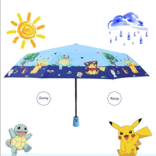 Rosavida Kids Folding Umbrella- Automatic Open- Cartoon- UV Protection- Travel Umbrella Compact Windproof for Girls Boys Women #1