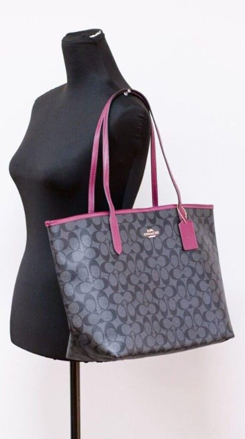 COACH Tote, Graphite Black Cherry
