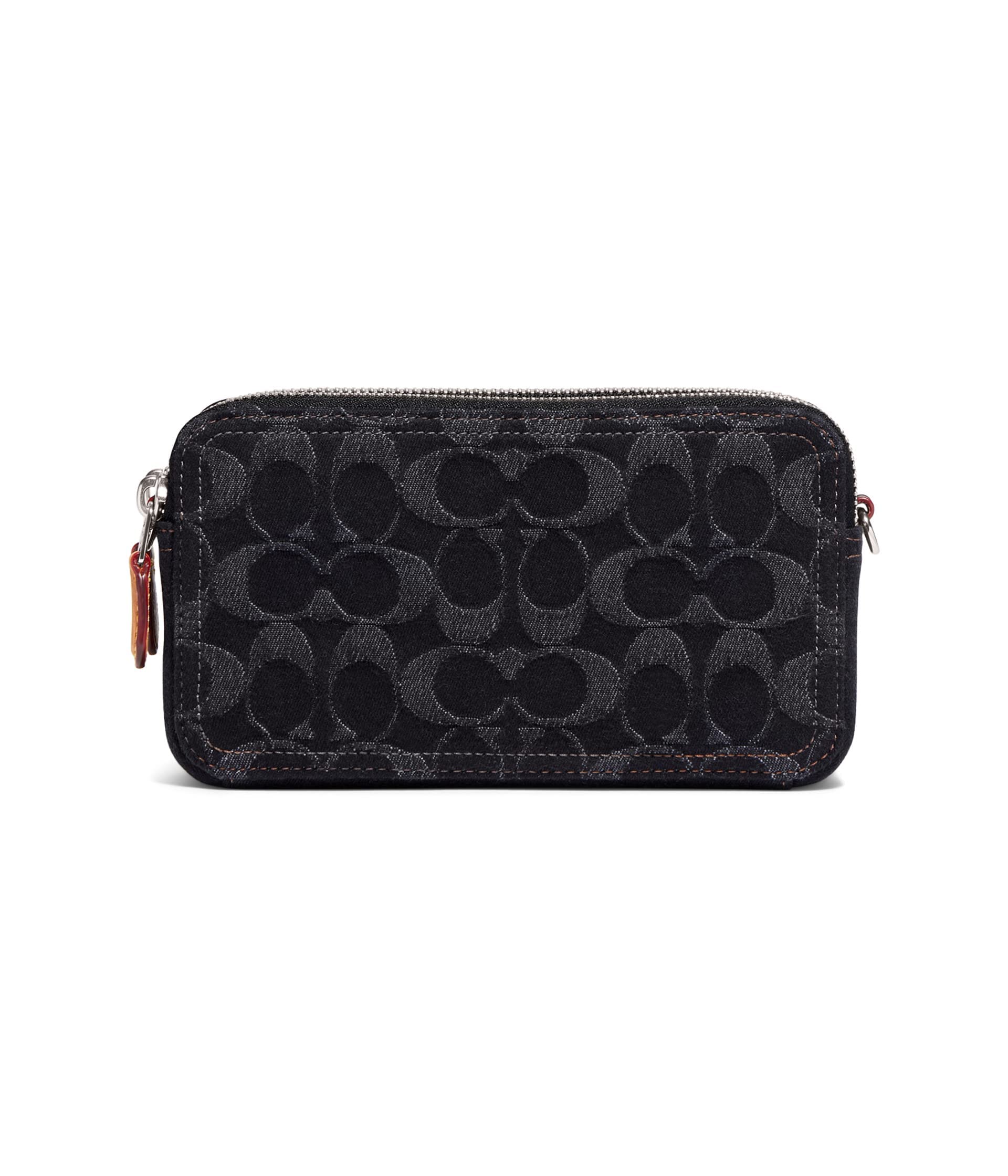 Coach Washed Denim Signature Kira Crossbody Black Denim One Size