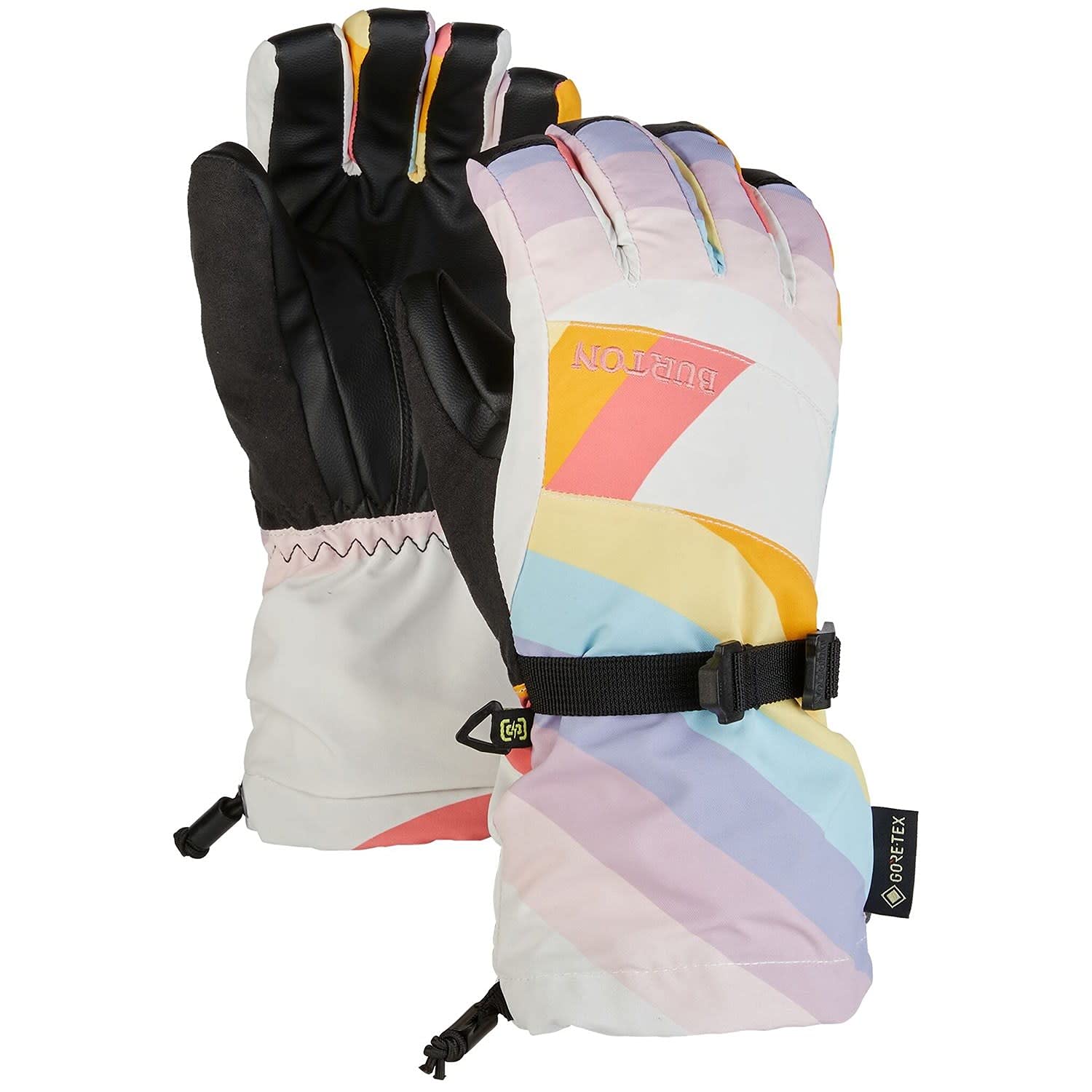 Burton Kids' Gore-Tex Glove, Stout White Rainbow Mashup, Medium