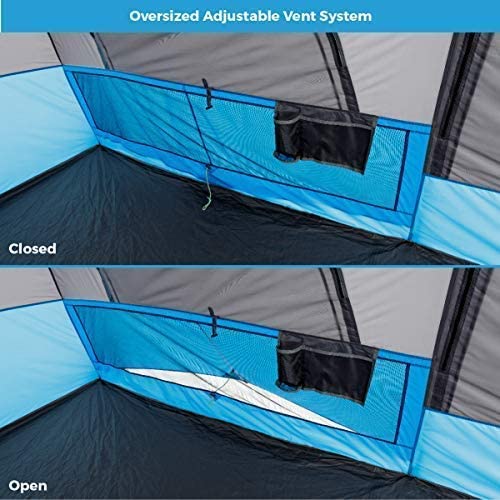 CORE 9 Person Lighted Instant Cabin Tent with Included Footprint and Tent Kit