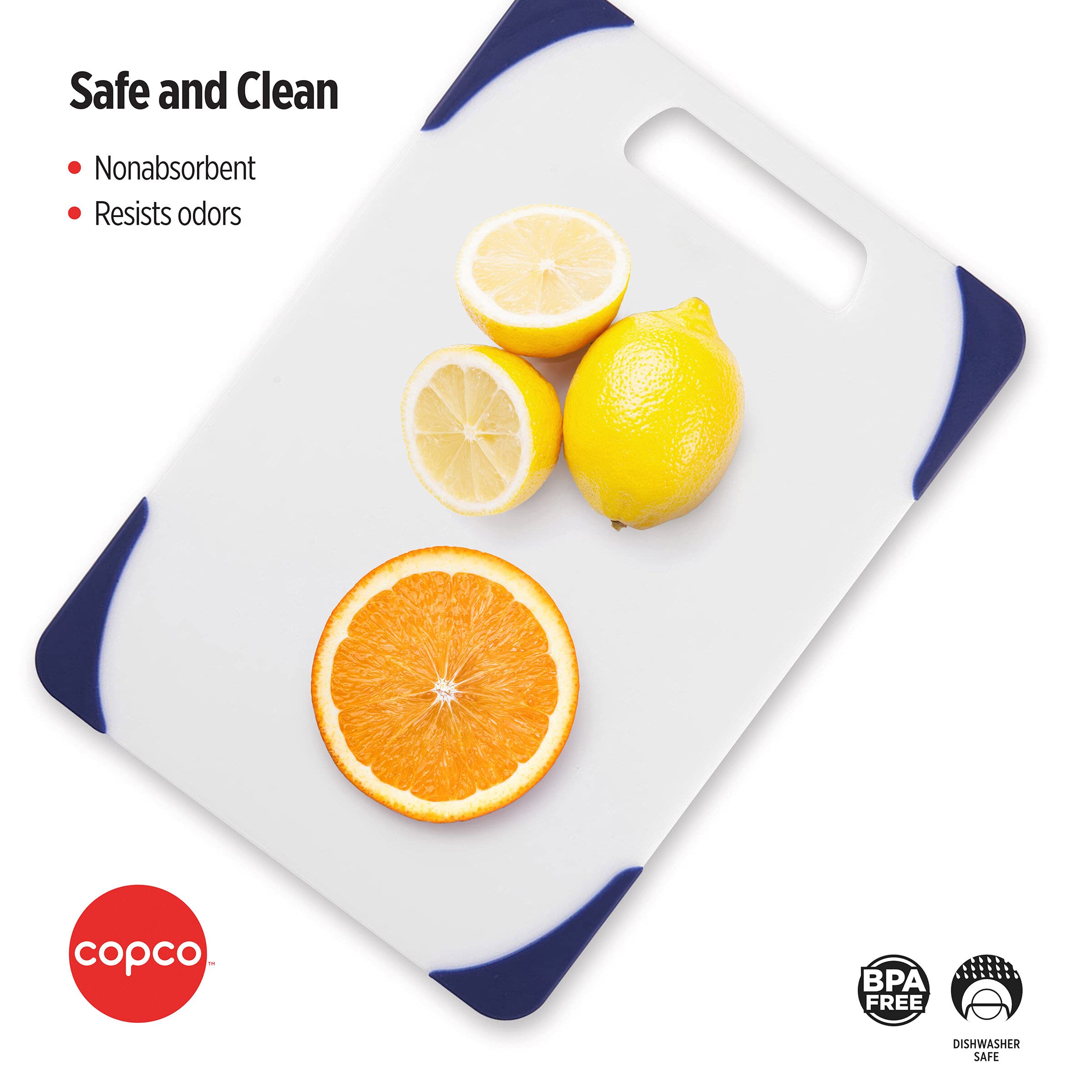 Copco Nonslip Small Plastic Cutting Board, 7.75x11.25-Inch, Royal Blue