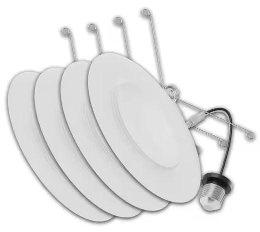 EcoSmart 5/6 in. Bright White Integrated LED Recessed Trim (4-Pack), NB01cA10FR1-309