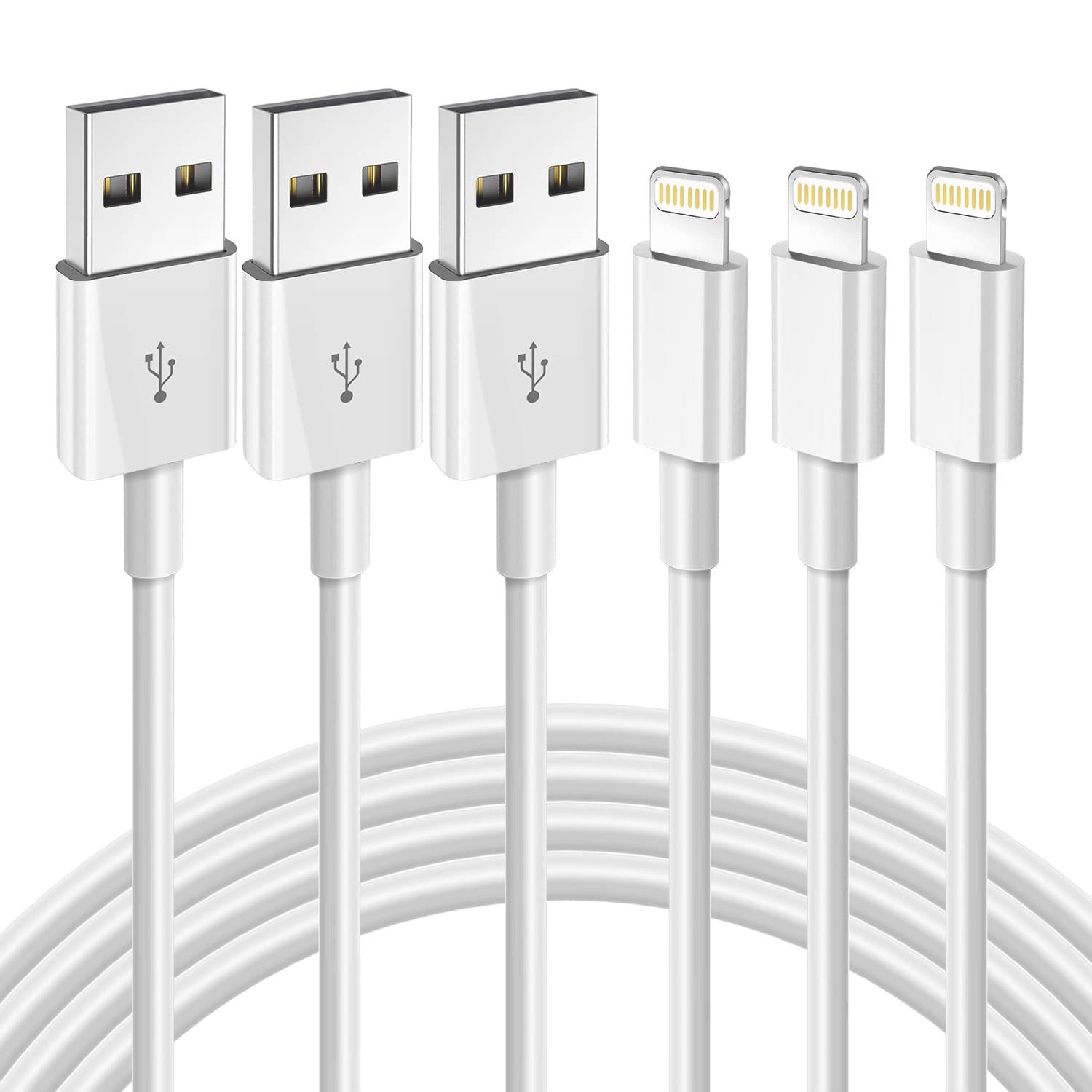 DFLASHS Phone Charger Cable 3-Pack (3ft)