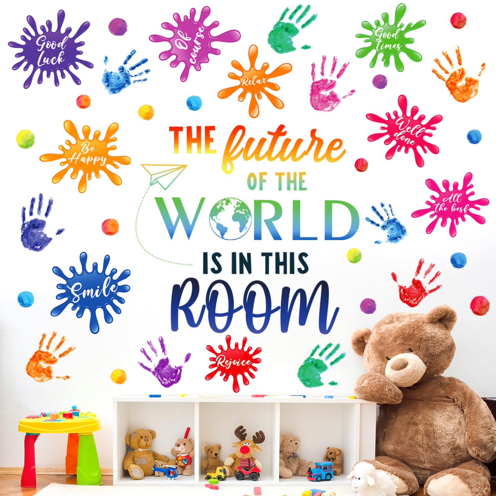 Colorful Inspirational Wall Decals Classroom Decals Kids Wall Decals Motivational Wall Decals,Splatter Wall Sticke Positive Saying Sticker Playroom Wall Decor
