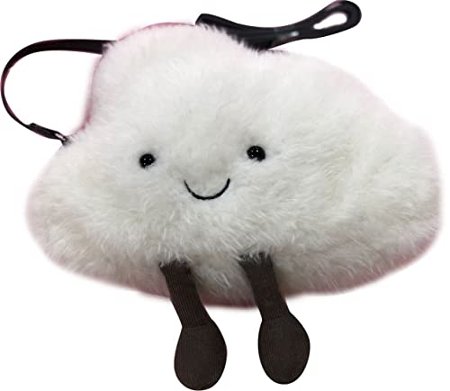 QZUnique Heart Shaped Handbag Women's Faux Fur Crossbody Bag Plush Wallet Purse Chain Shoulder Bag