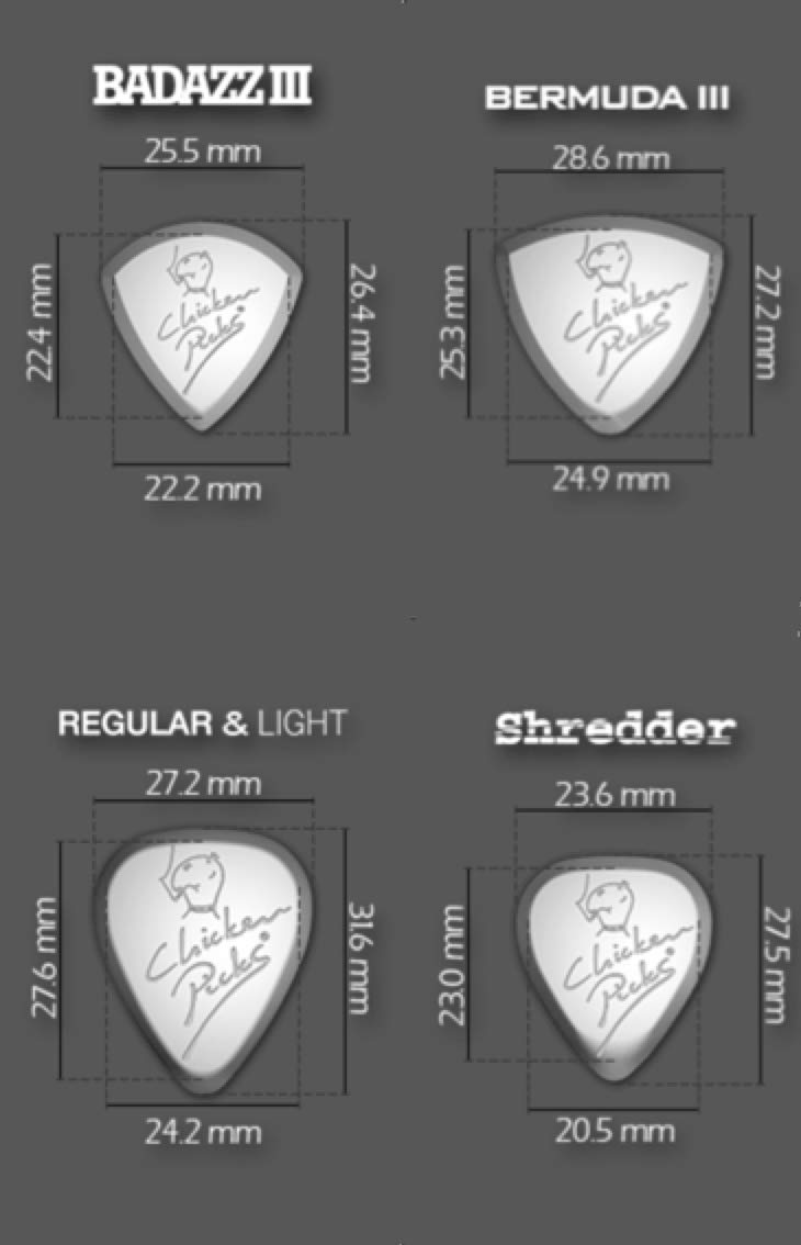 ChickenPicks guitar picks 2 x ChickenPicks Bermuda III 2.1 mm