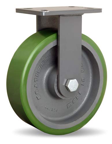 R-ES-13DT Precision Extended Service Rigid Caster w/Duralast 10 in Polyurethane (95A) on Iron Core Wheel, 3 in Face, 2,400 lb Capacity