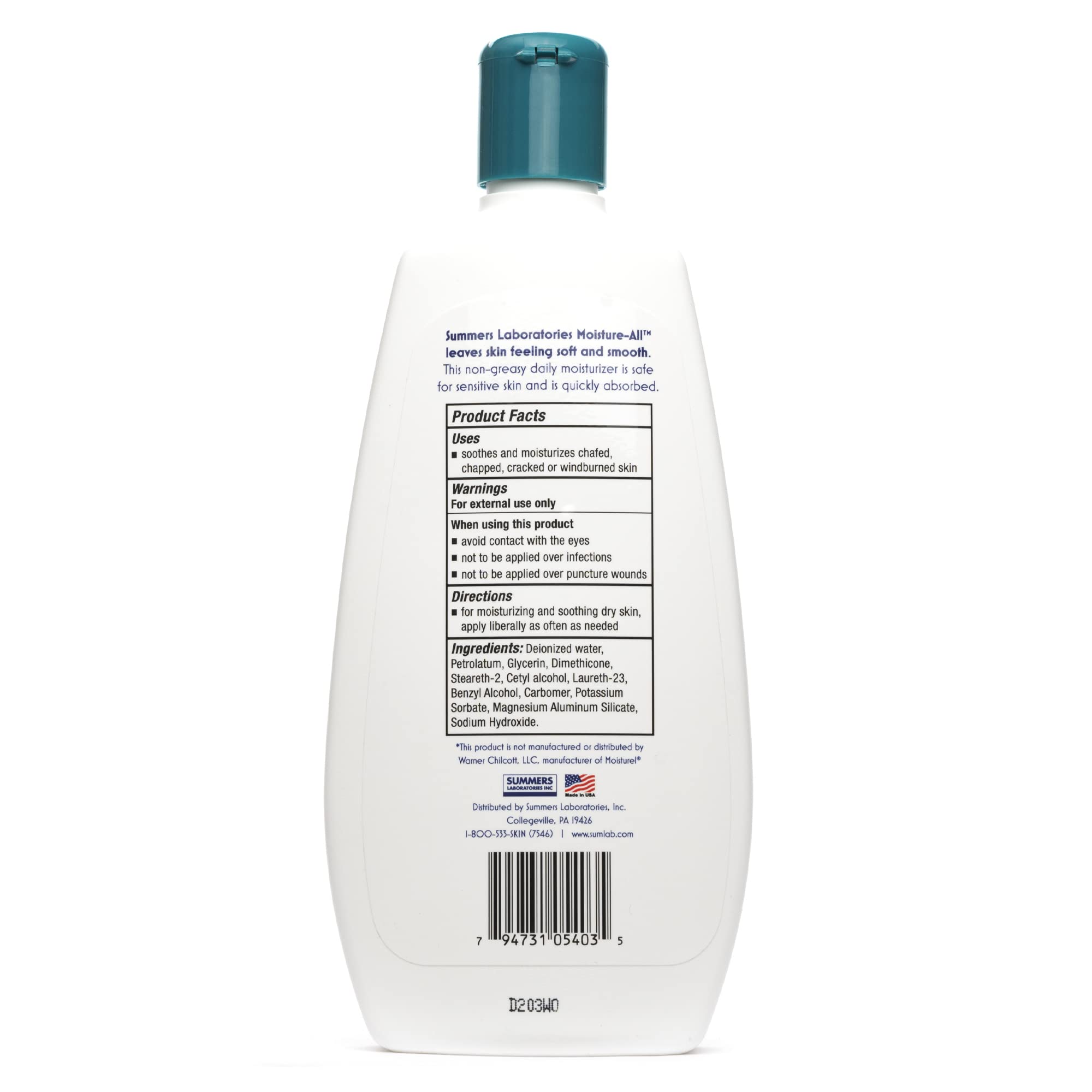 Summers Laboratories Moisture-All® Lotion, Dry Skin, Sensitive Skin, Moisturel Alternative