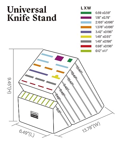 Cooks Standard Bamboo Knife Block Holder without Knives, 25 Slot X-Large Universal Countertop Butcher Block Kitchen Knife Stand for Easy Kitchen Storage