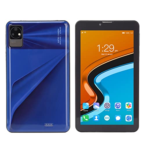 Cuifati 7 Inch Tablet PC, 32GB 2GB RAM, HD Display, WiFi 5G Dual Band Dual Camera Tablet PC with 3 Card Slots, Support 128GTF Card, for Android 10(Blue)