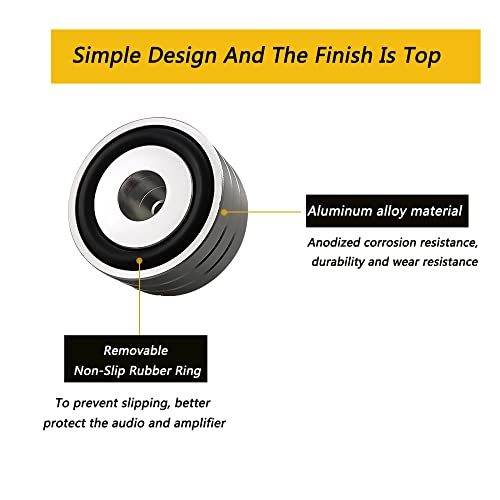 Tertullus 4 Sets High-End HiFi Aluminum Speaker Feet, Shock Base Pad Spikes,40x20mm,Shockproof Stand Pad for HiFi Devices Amplifier Turntable DAC Recorder CD (Silver)