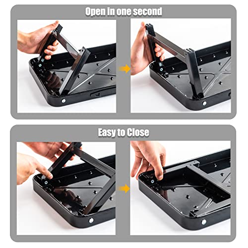 Folding Step Stool, Folding Metal 1- Step Stool 330 lbs, Sturdy Portable Lightweight Step Ladder with No-Slip Feets & Handle by CHEAGO, Black