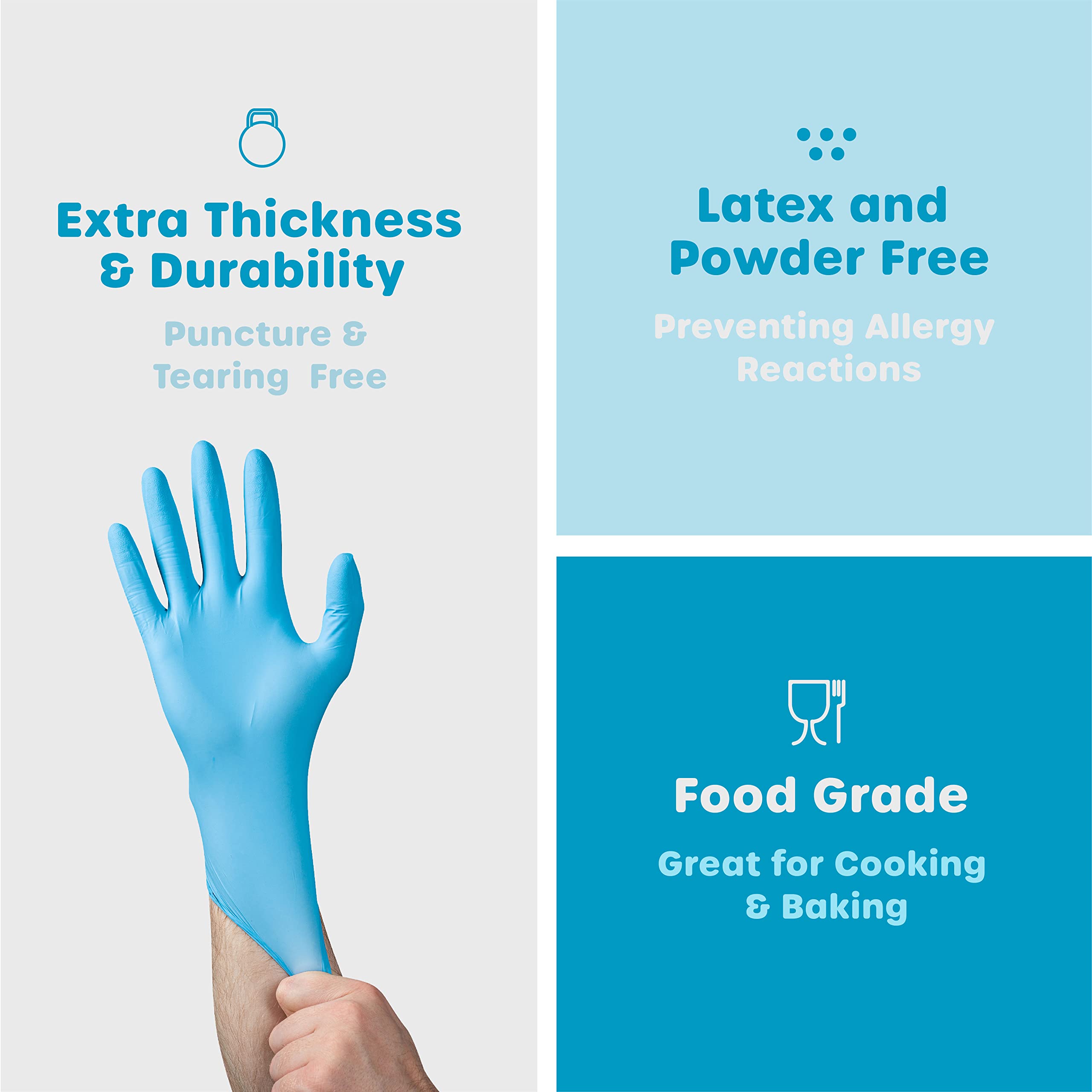 Comfy Package [100 Count Synthetic Vinyl Gloves, Blend Disposable Gloves, Powder & Latex Free, Plastic Non-Sterile Gloves - X-Large