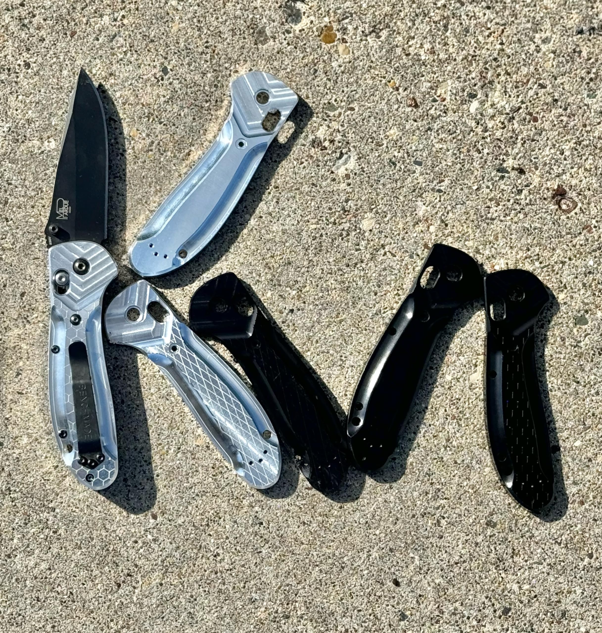 Generic Black Anodized Honeycomb Billet Aluminum Tritilian Design Scales Full Size Griptilian Custom Knife Handle, Knife Scales, EDC