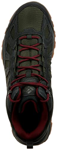 Columbia Men's Redmond III Mid Waterproof Hiking Shoe, Nori/Red Jasper, 13